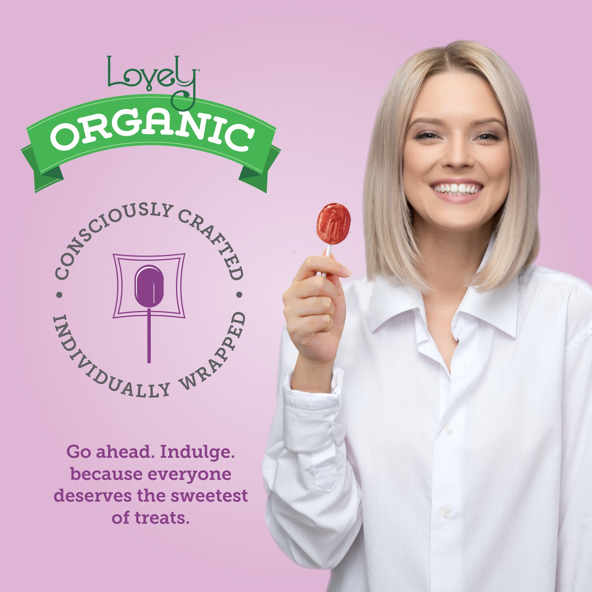 Organic Lollipops 7 oz | Gluten Free Candy | Lovely Candy Company